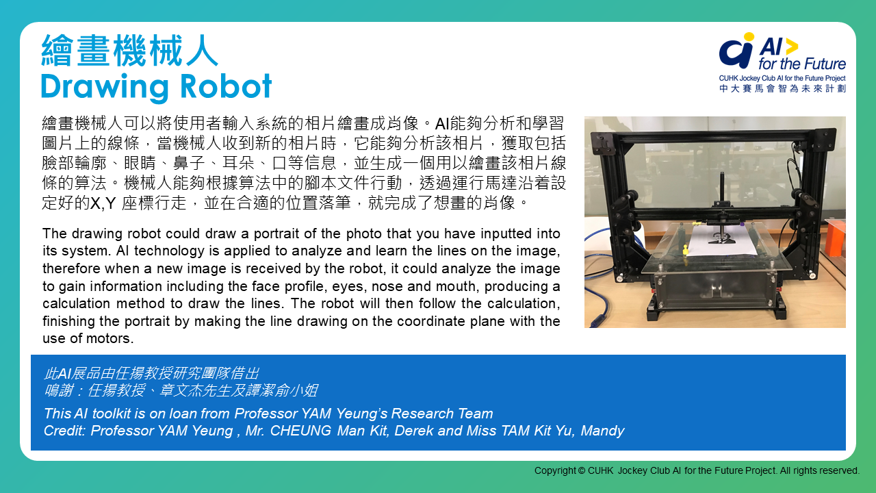 Drawing Robot 繪畫機械人 Cuhk Jockey Club Ai For The Future Project
